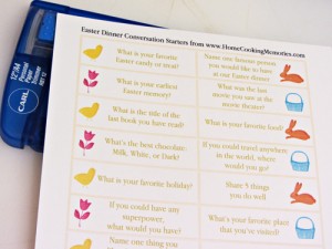 Free Printable: Easter Dinner Conversation Starters - Home Cooking Memories