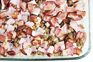 Cheesy 3-Meat Breakfast Casserole Recipe