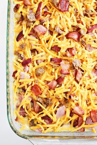 Cheesy 3-Meat Breakfast Casserole Recipe